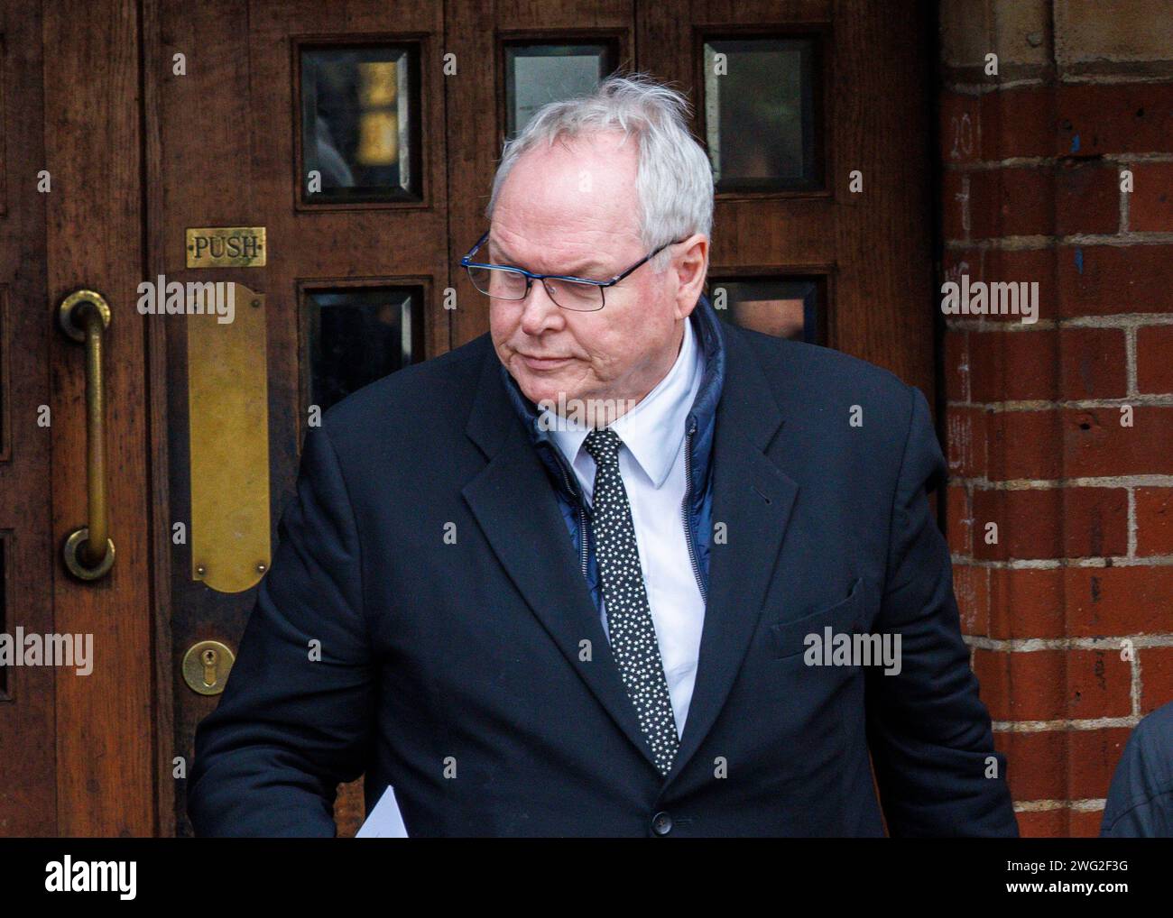 London, UK. 2nd Feb, 2024. Adam Boulton The funeral of Derek Draper ...