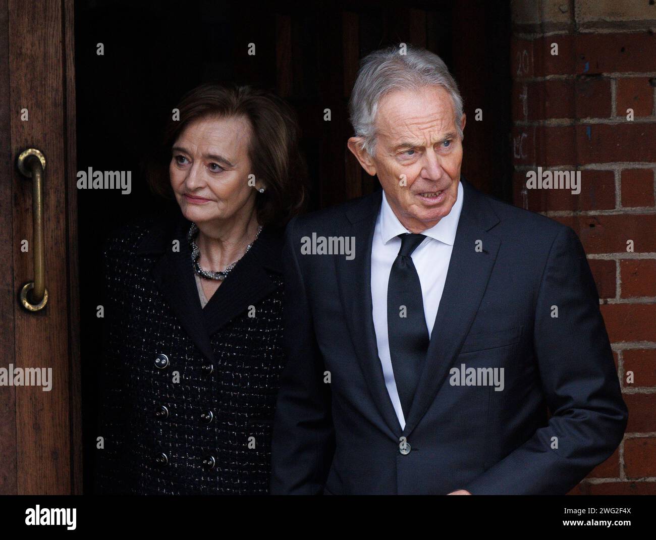 London, UK. 2nd Feb, 2024. Tony Blair and his wife, Cherie. Derek ...