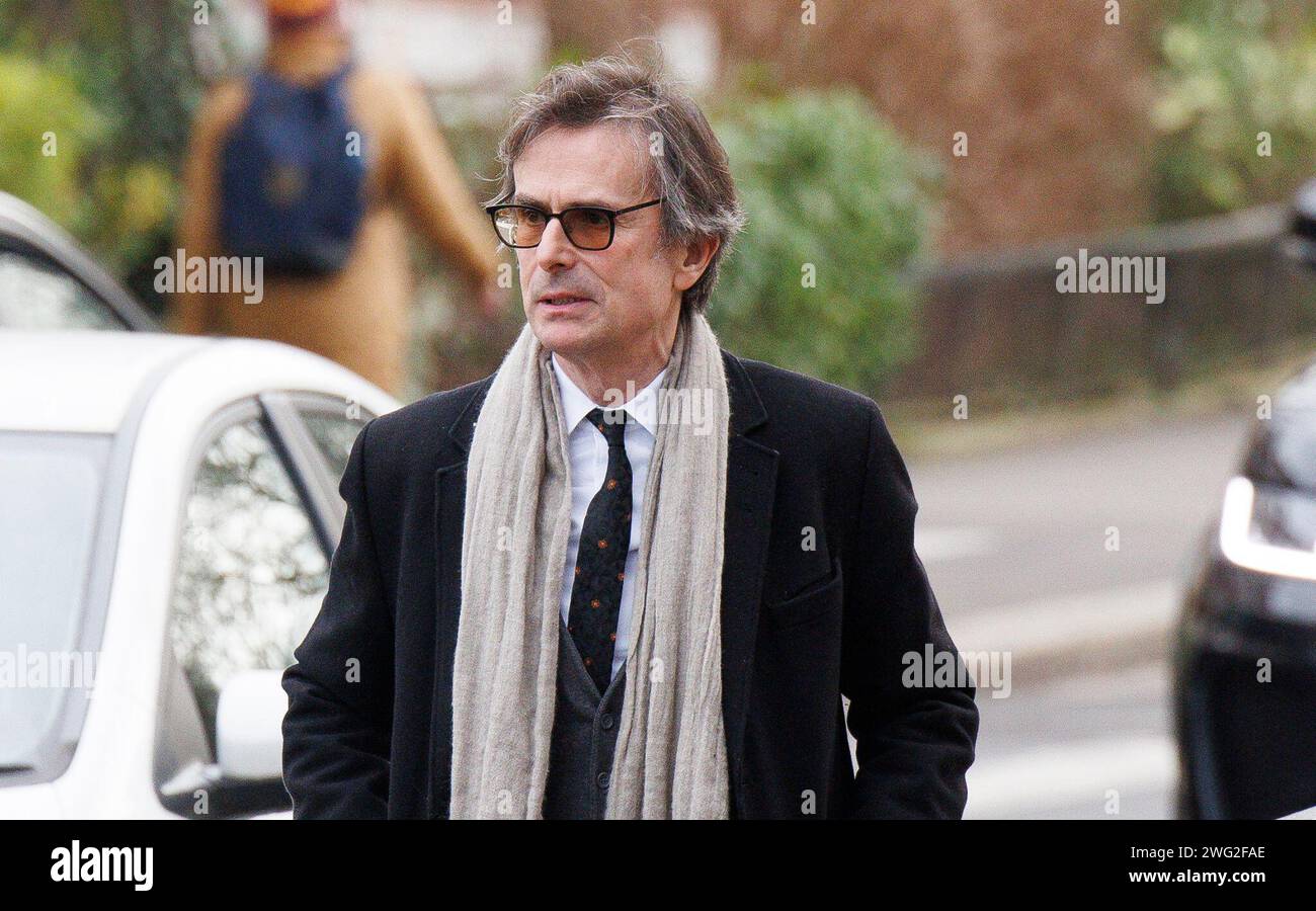 London, UK. 2nd Feb, 2024. Broadcaster Robert Peston The funeral of ...