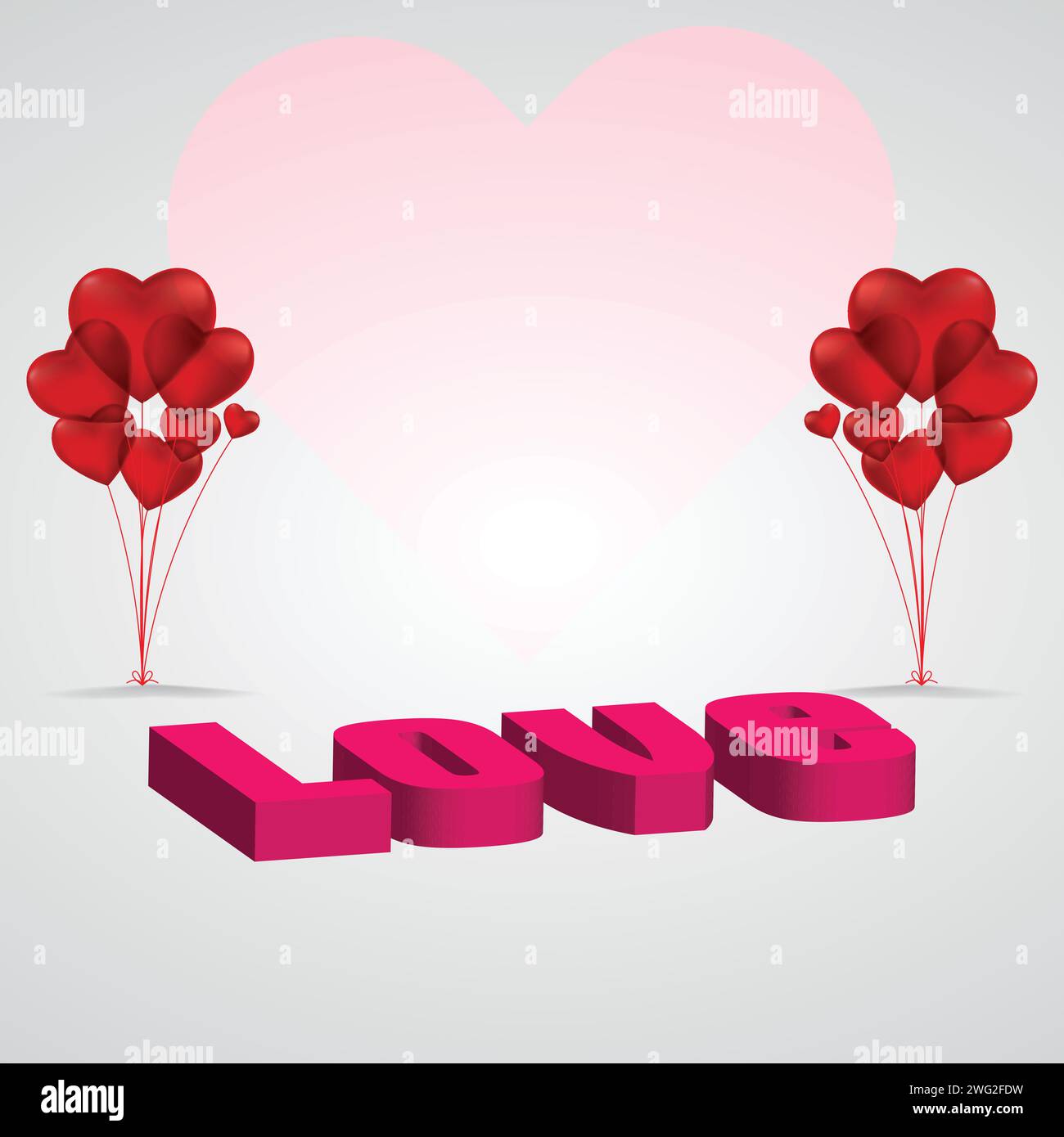 Celebrate love with our vibrant Valentine's Day vector. The bold 'Happy ...