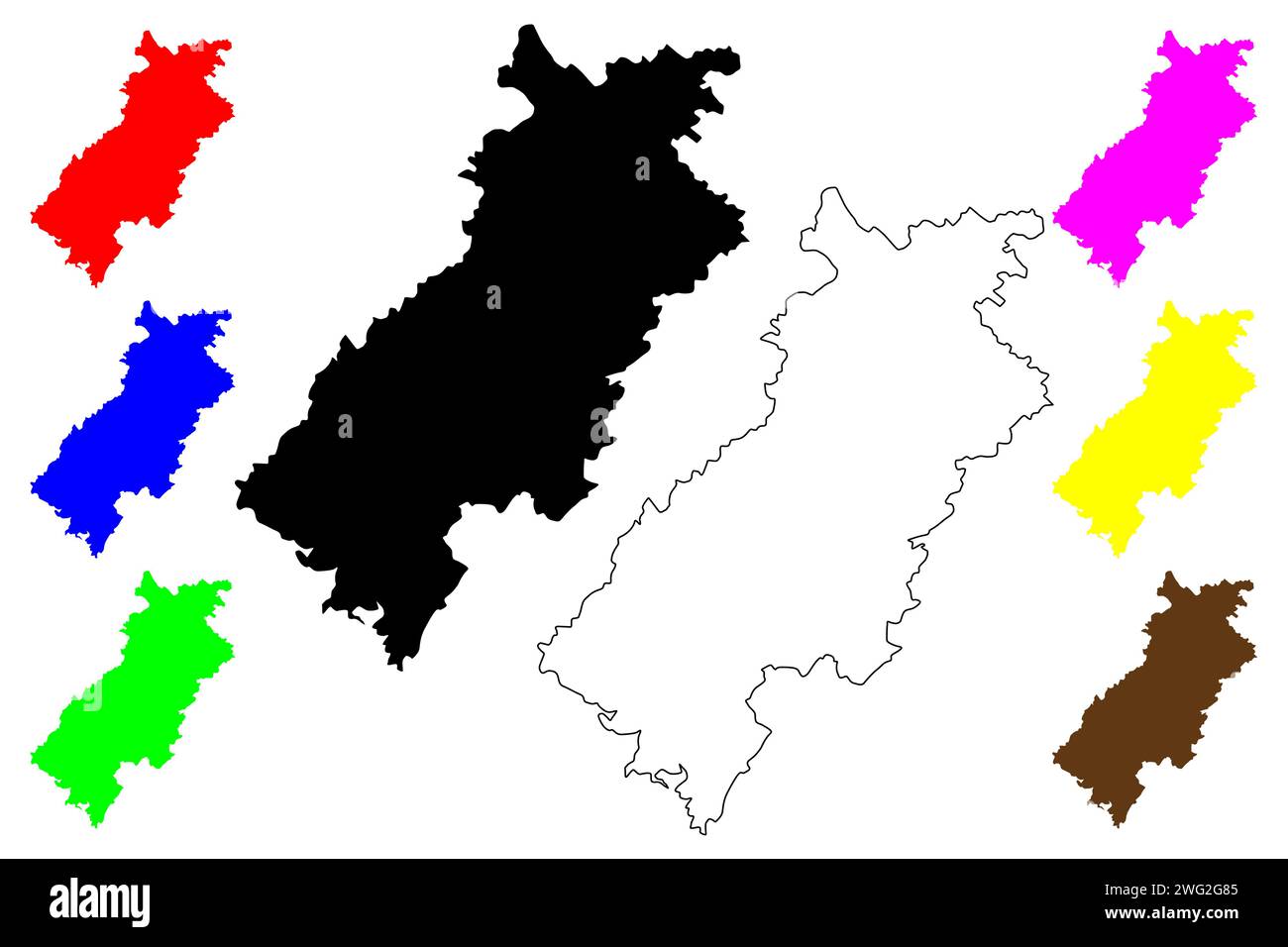 Dazhou city (People's Republic of China, PRC) map vector illustration ...