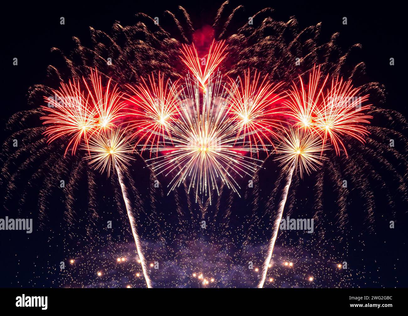New Year fireworks over a night sky, Bahrain 2024 Stock Photo - Alamy
