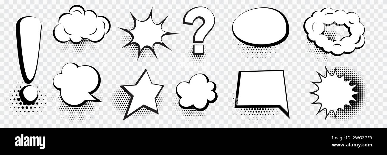 Speech bubble set vector, Exclamation point and question mark Stock Vector Image & Art - Alamy