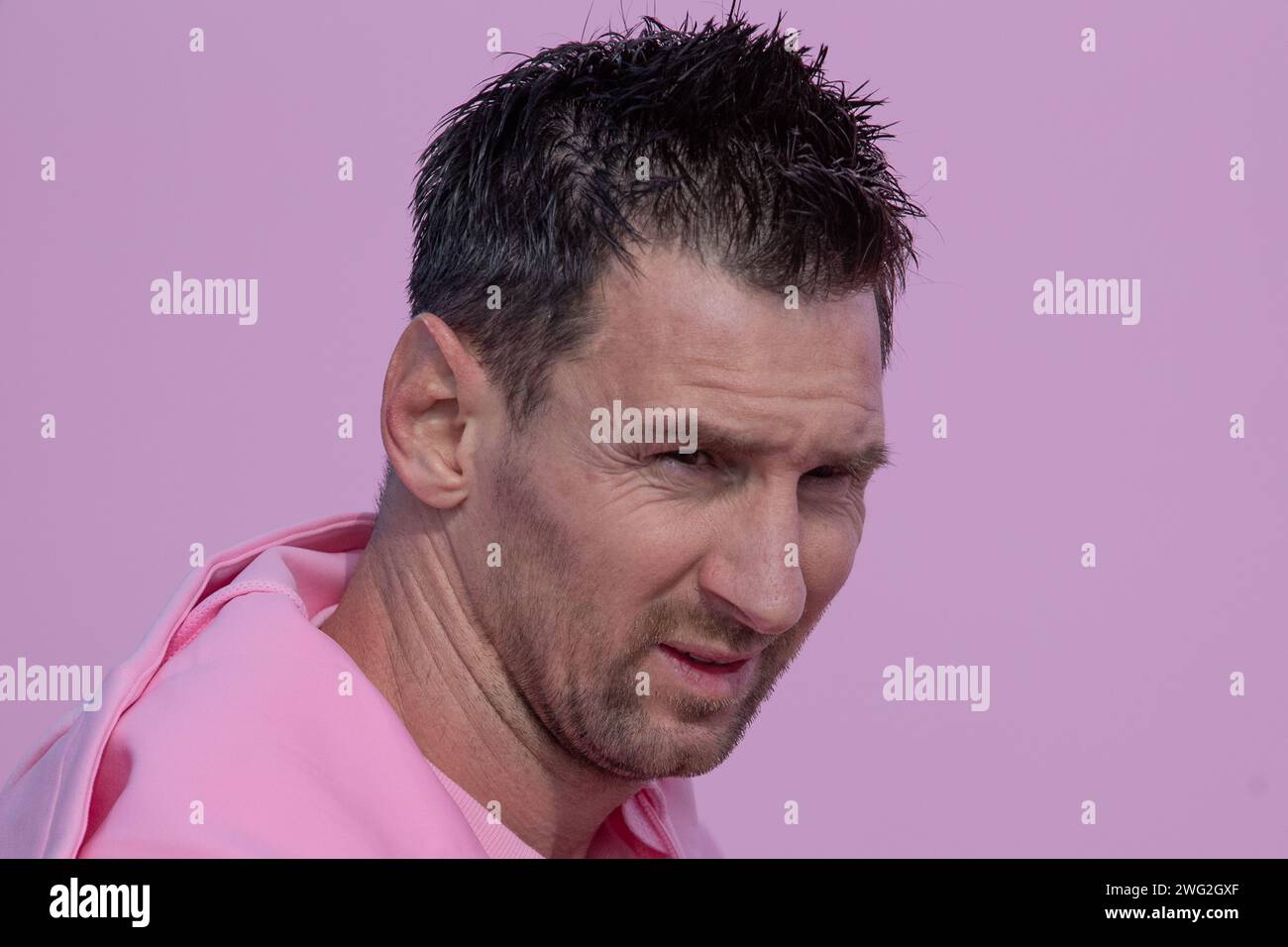 Inter Miami's Lionel Messi arrives at Hong Kong International airport ...