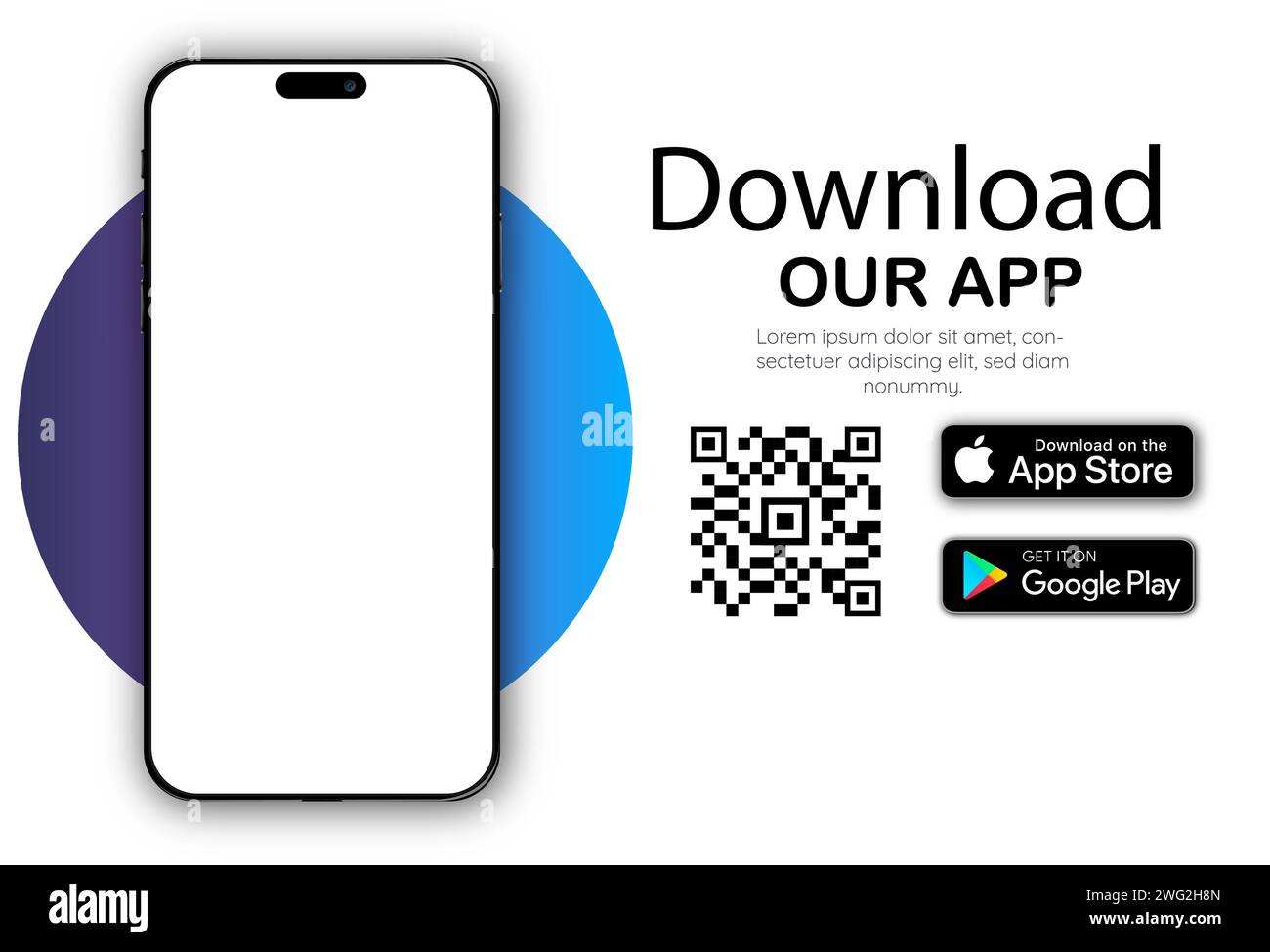 web banner design template. Phone scanning qr code via mobile app icon ...