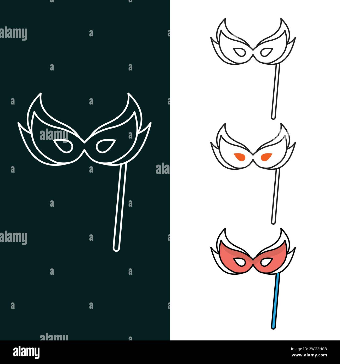 "Masquerade Masks Vector illustration Icon Design Stock Vector Image ...