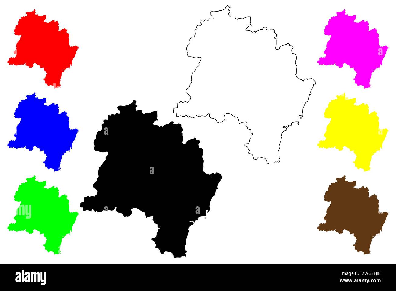 Rizhao city (People's Republic of China, PRC) map vector illustration ...