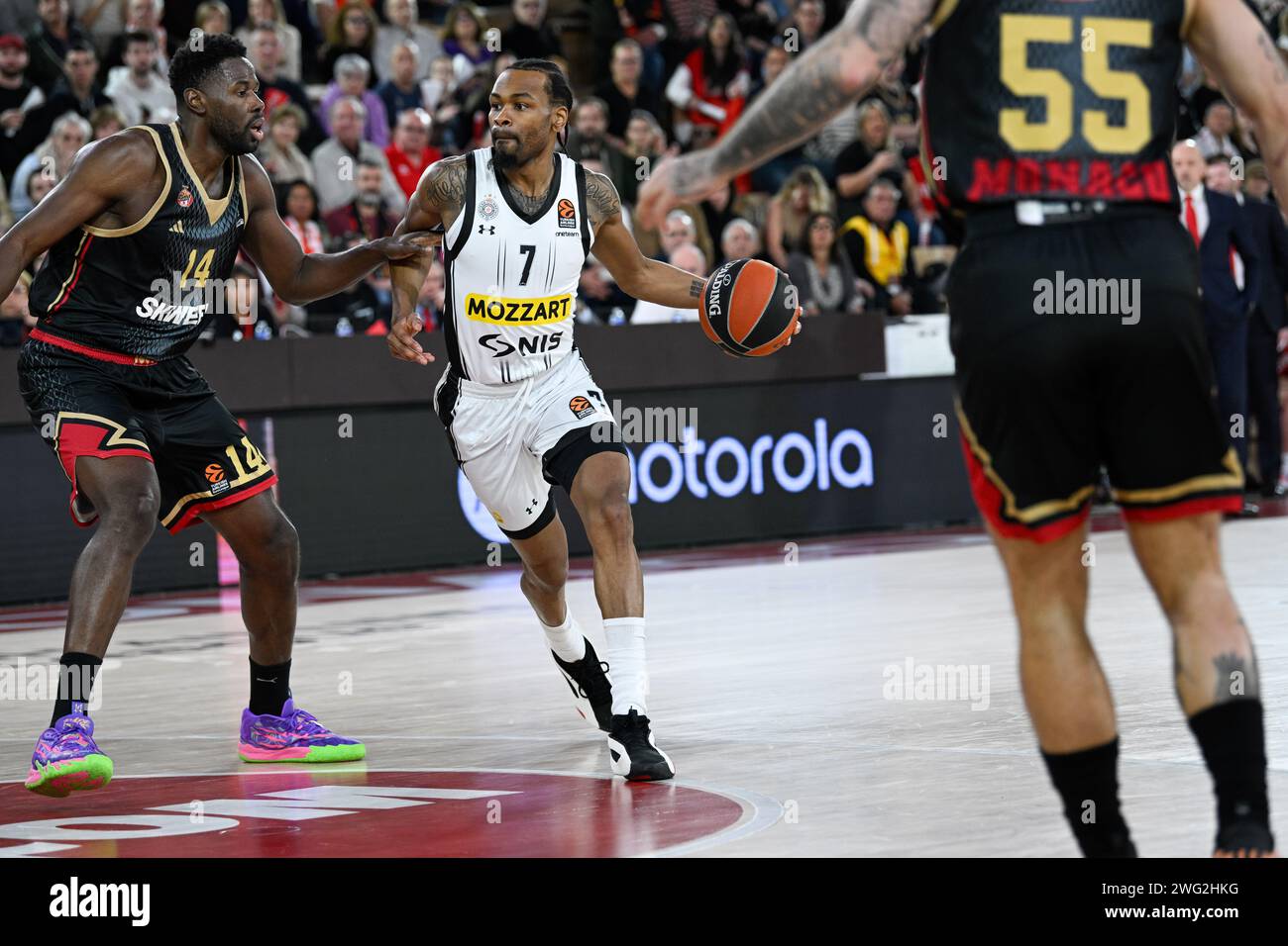 Monaco, Monaco. 31st Jan, 2024. Belgrade player #7 Kevin Punter and ...