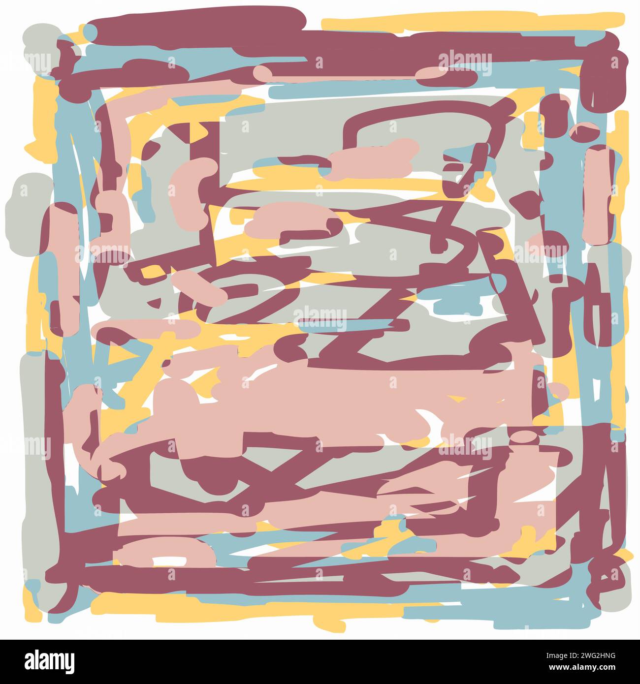 Doodle Handdrawn Pop Design, Primary Colors, Abstract Vibrant Line ...