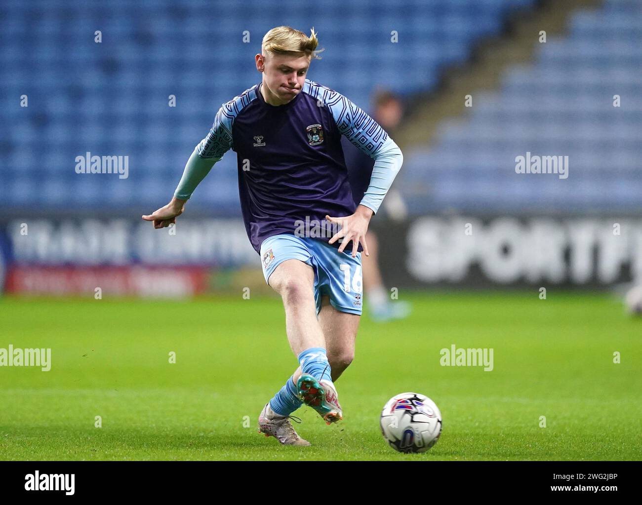 Coventry City's Charlie Burden-Whittleton warming up ahead of the FA ...