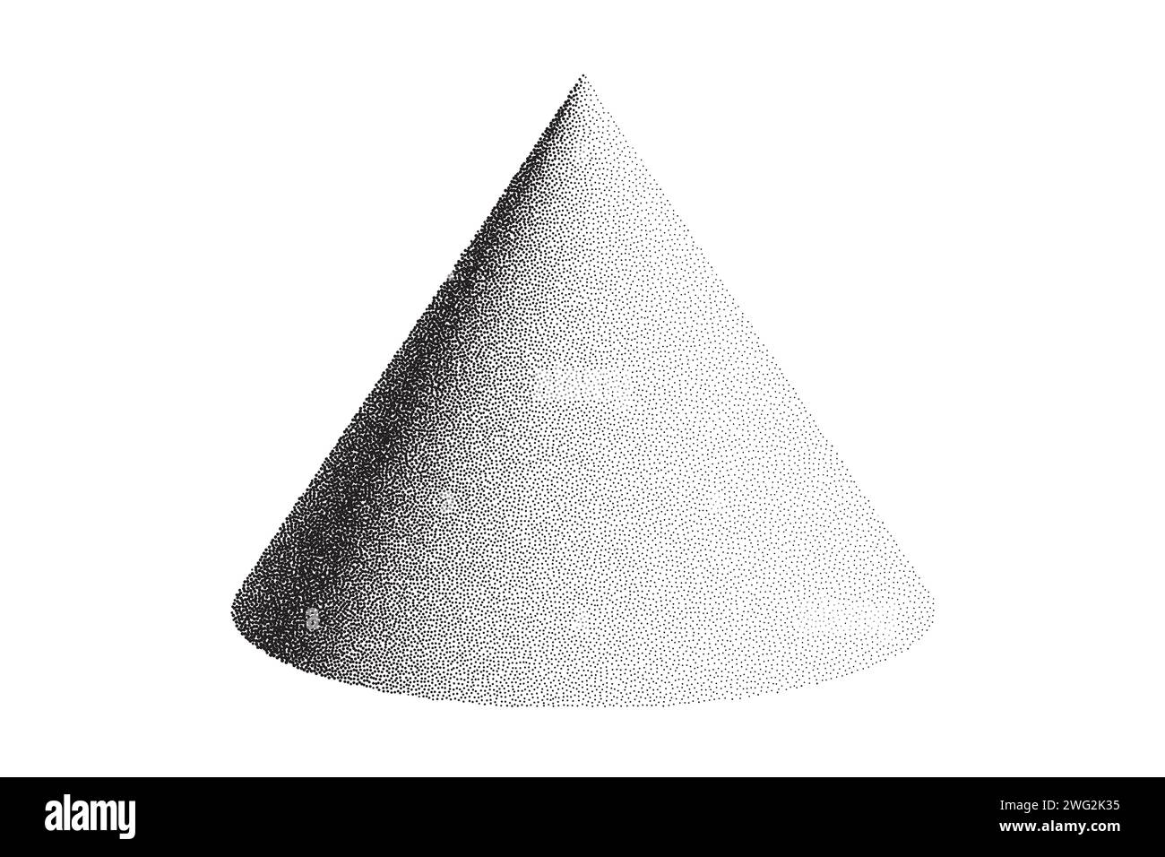 Dotwork 3d cone background. Black noise stipple dots. Dotted vector ...
