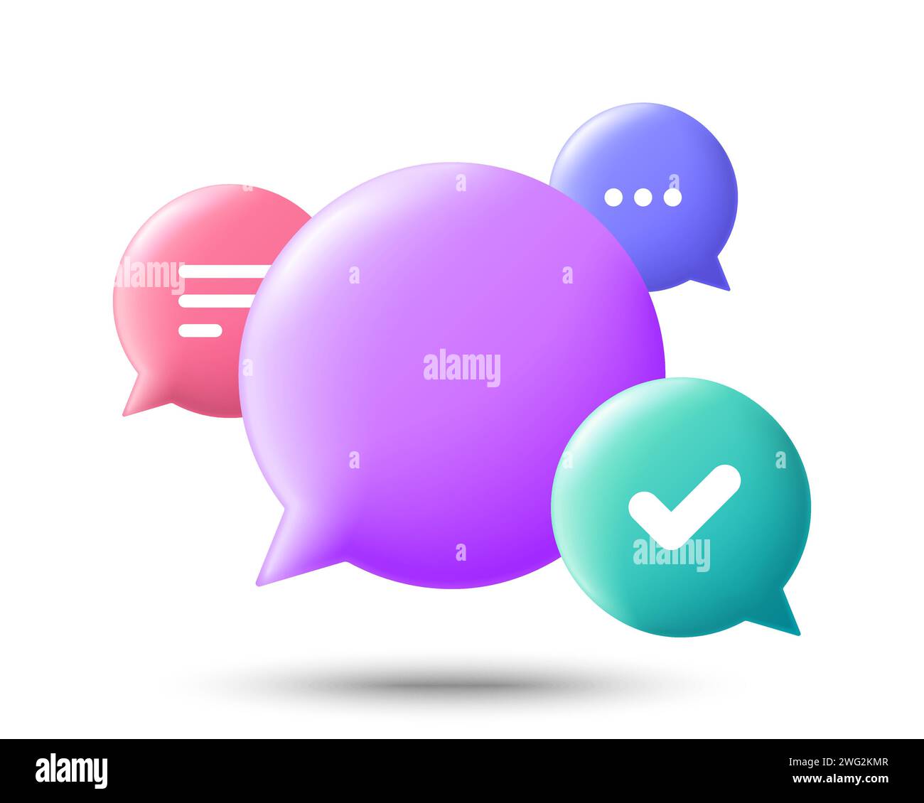 3d speech bubbles for text message. Social media chatting concept. 3d ...