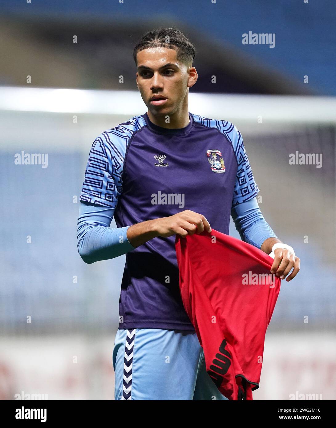 Coventry City's Joshua Gordon warming up ahead of the FA Youth Cup ...