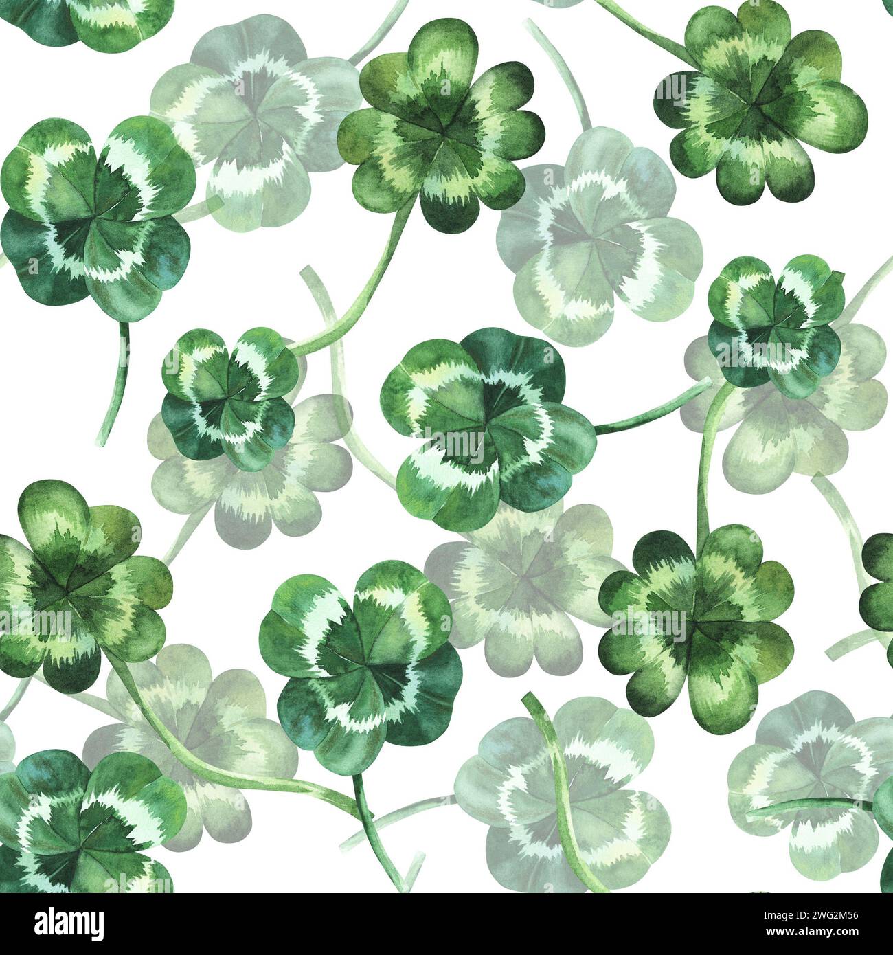 St. Patrick s day seamless pattern on white background. Nature ...