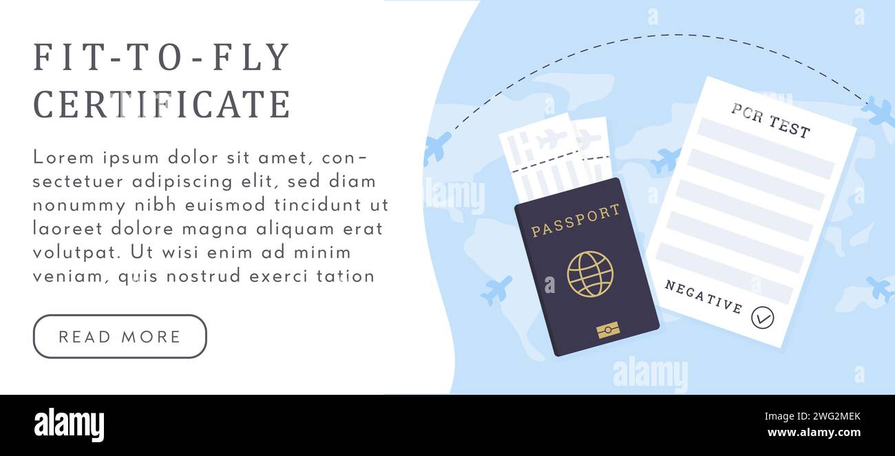 Concept of Travelling with Fit to fly certificate. Pre-travel Covid-19 ...