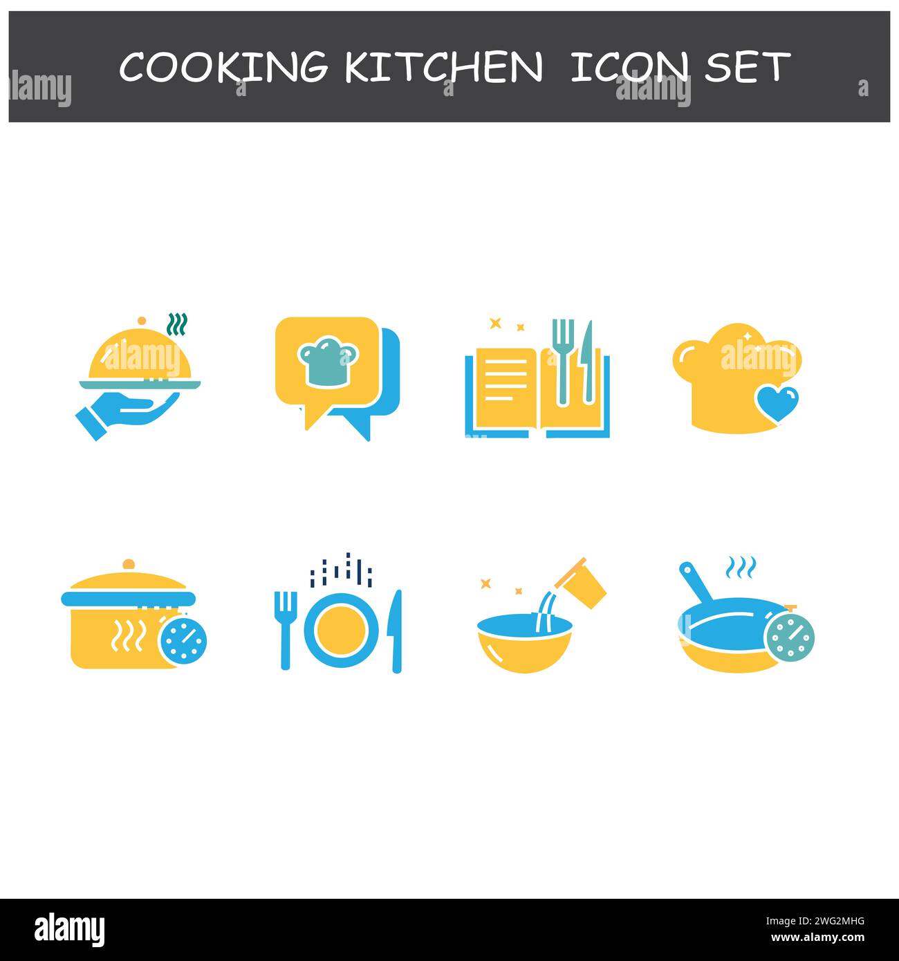 "Set Of Cooking Vector Illustration Icon Design Stock Vector Image ...