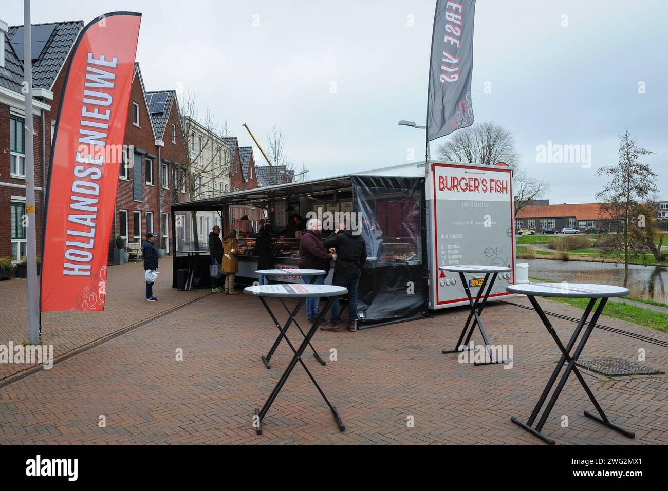 Fish stall at the friday market in the dutch town of Waddinxveen Stock ...