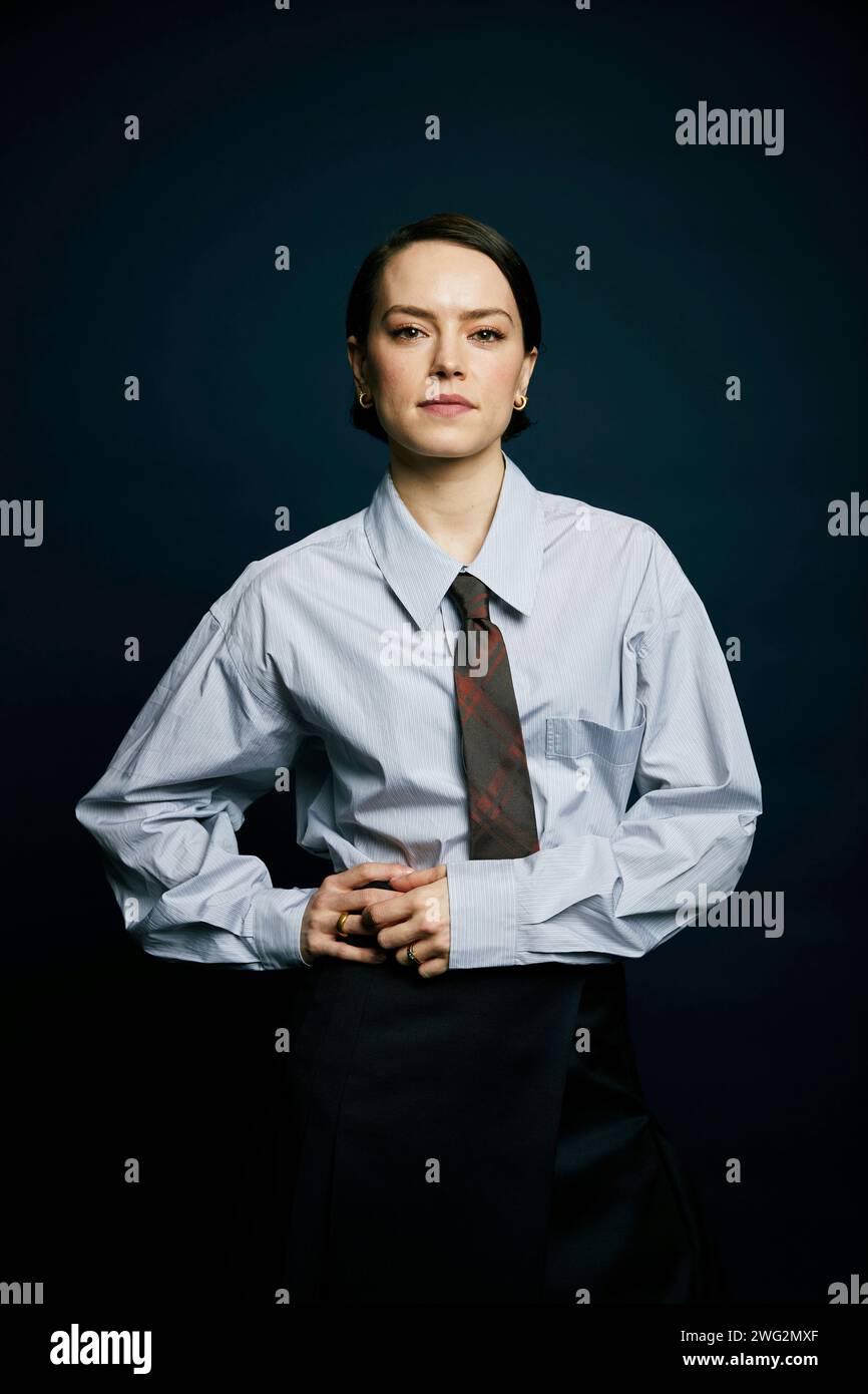 Daisy Ridley poses for a portrait on Friday, Jan. 26, 2024, in New York ...