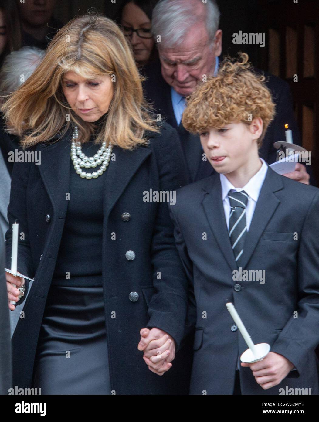 London, England, UK. 2nd Feb, 2024. KATE GARRAWAY leaves St Mary The ...