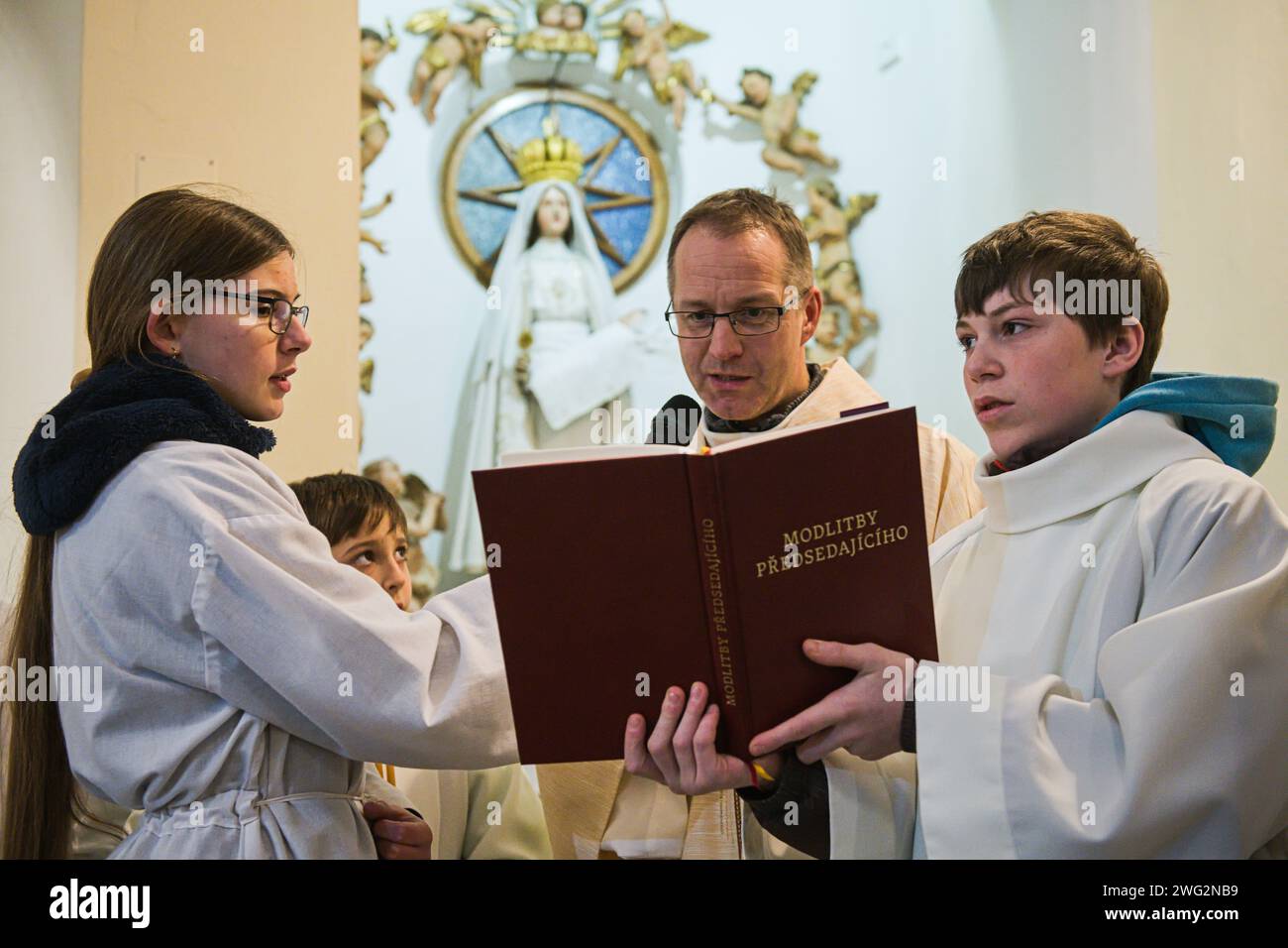 Bucovice, Czech Republic. 02nd Feb, 2024. Traditional Candlemas pilgrimage held for first time ...