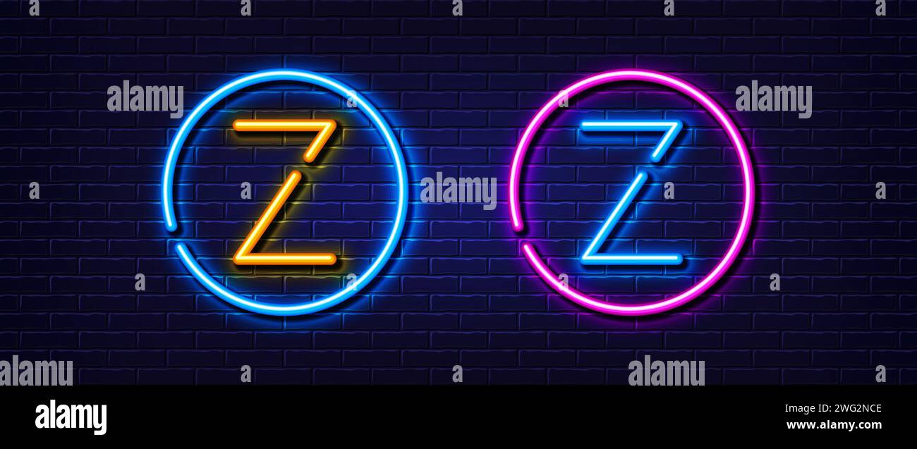 Initial letter Z icon. Line typography character sign. Neon light line ...