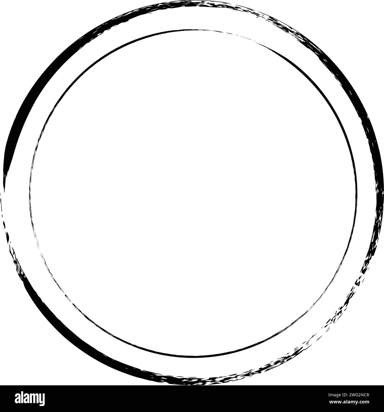 Circle frame icon, grunge element border background shape template for ...