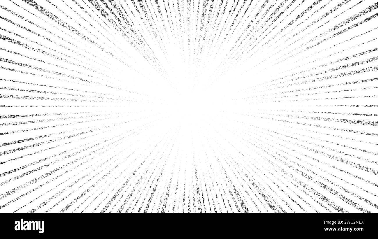 Dotwork noise burst beam background. Black noise stipple dots sunburst ...