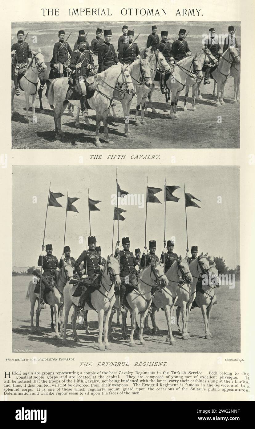 Vintage picture Fifth Cavalry soldiers, Ertogrul regiment, Imperial ...