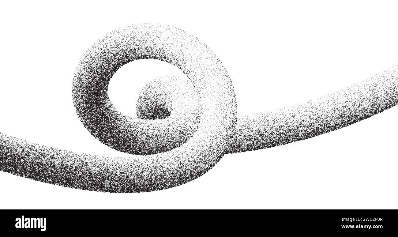 Dotwork swirl pattern background. Black noise stipple dots wave. Curve ...