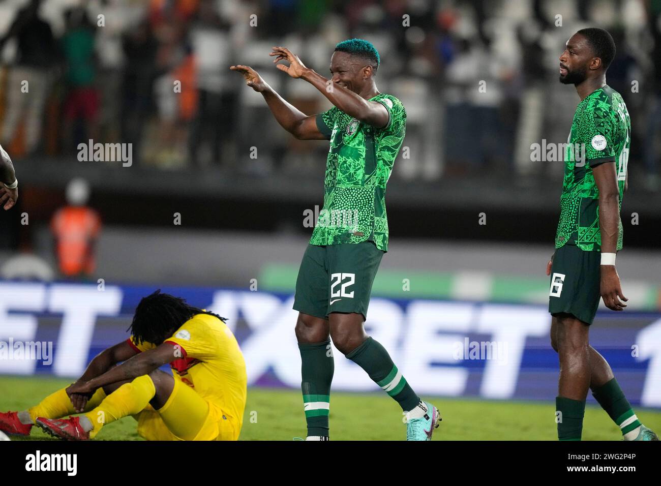 Nigeria's Kenneth Omeruo, left, and Nigeria's Semi Ajayi celebrate ...