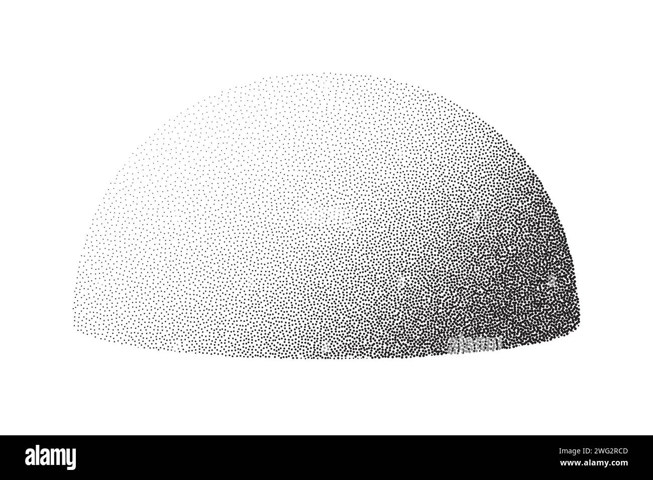 Dotwork 3d hemisphere background. Black noise stipple dots. Dotted ...