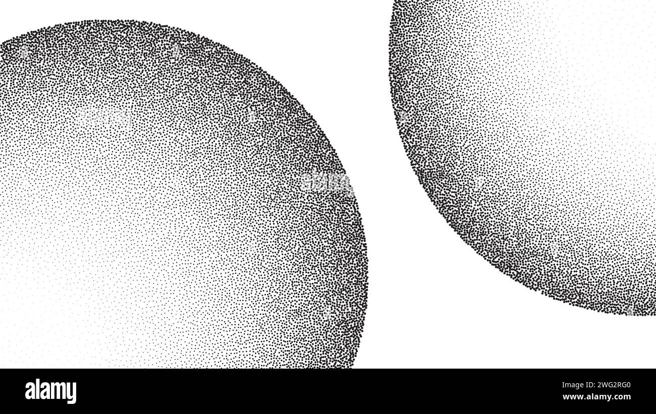 Dotwork spheres background. Black noise stipple dots. Dotted vector ...