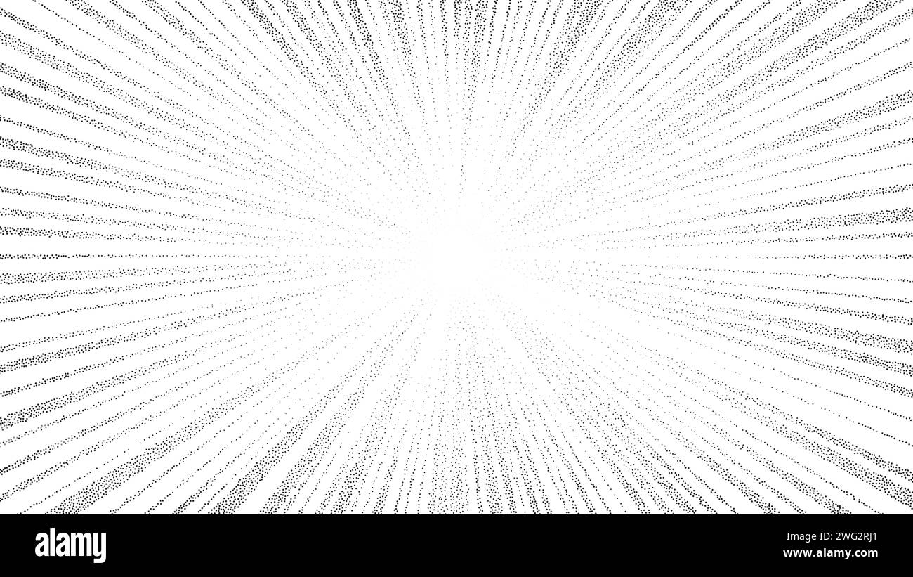 Dotwork noise burst beam background. Black noise stipple dots sunburst ...