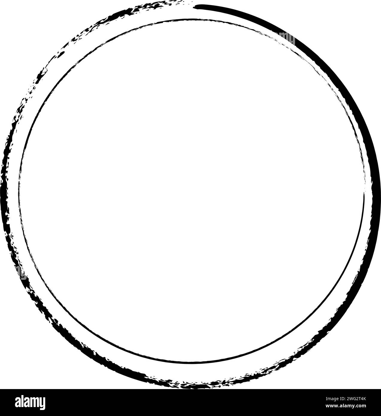 Circle frame icon, grunge element border background shape template for ...