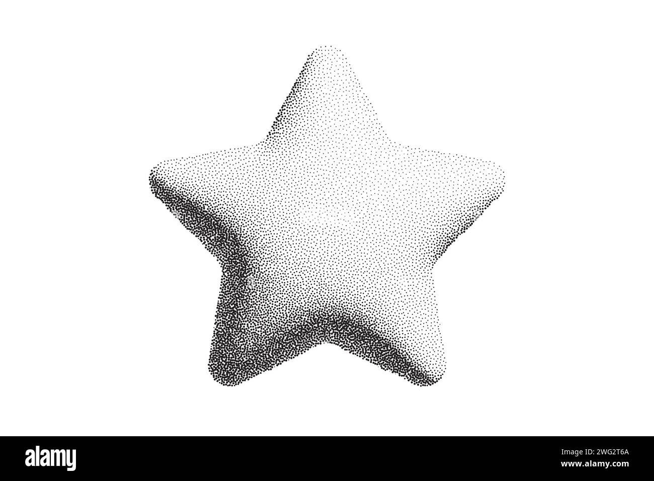 Dotwork 3d star background. Black noise stipple dots. Dotted star ...