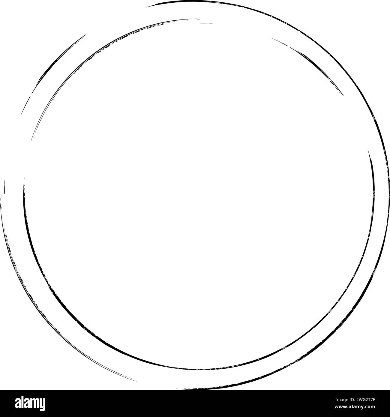 Circle frame icon, grunge element border background shape template for ...