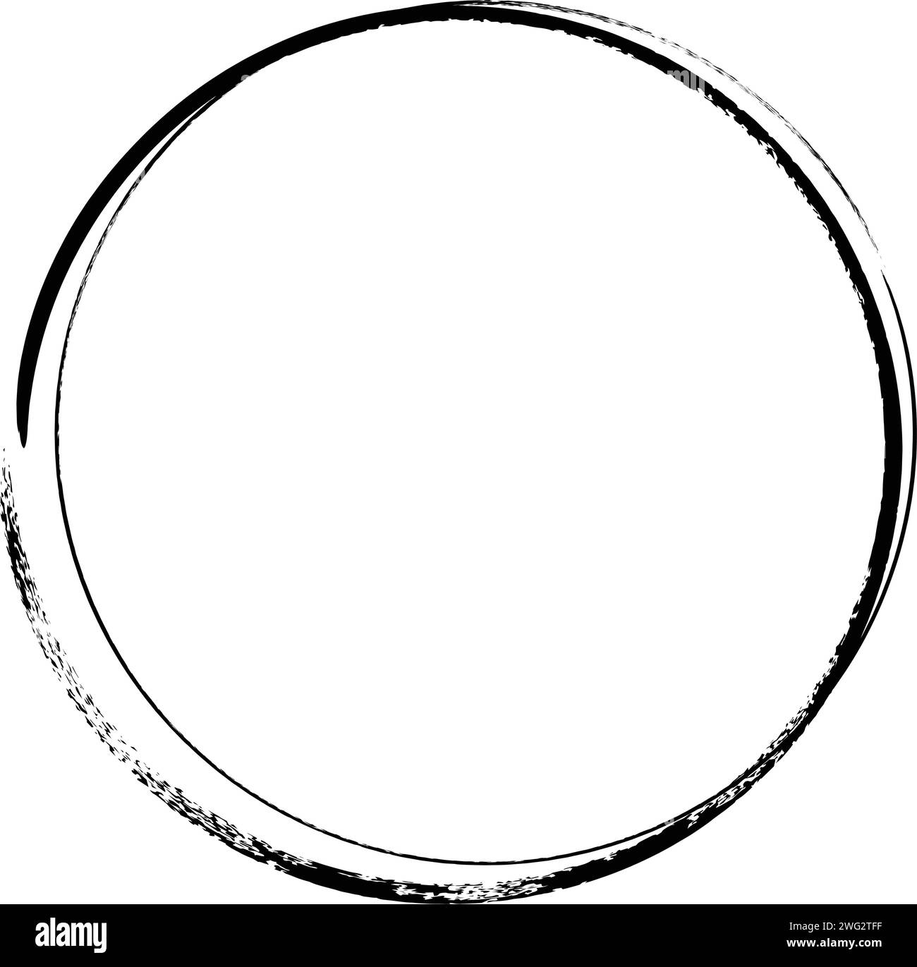 Circle frame icon, grunge element border background shape template for ...