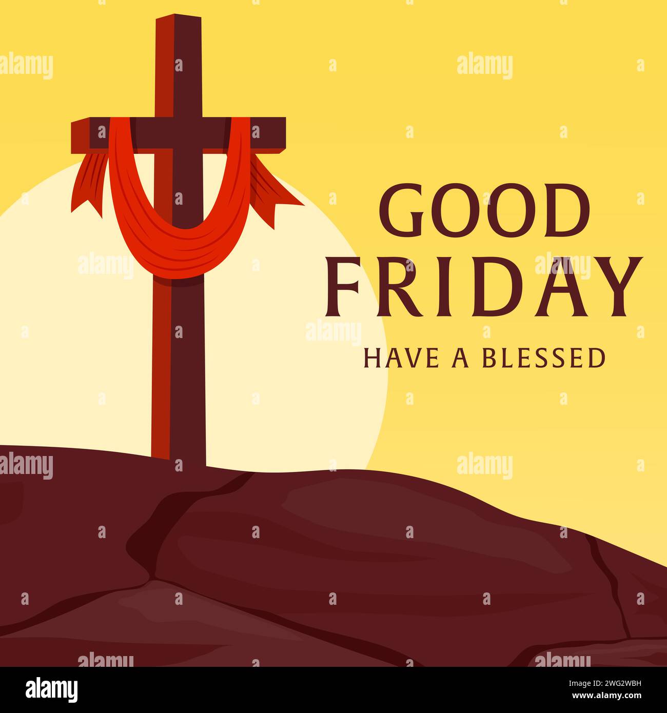 vector design good friday illustration with the cross on sunset ...