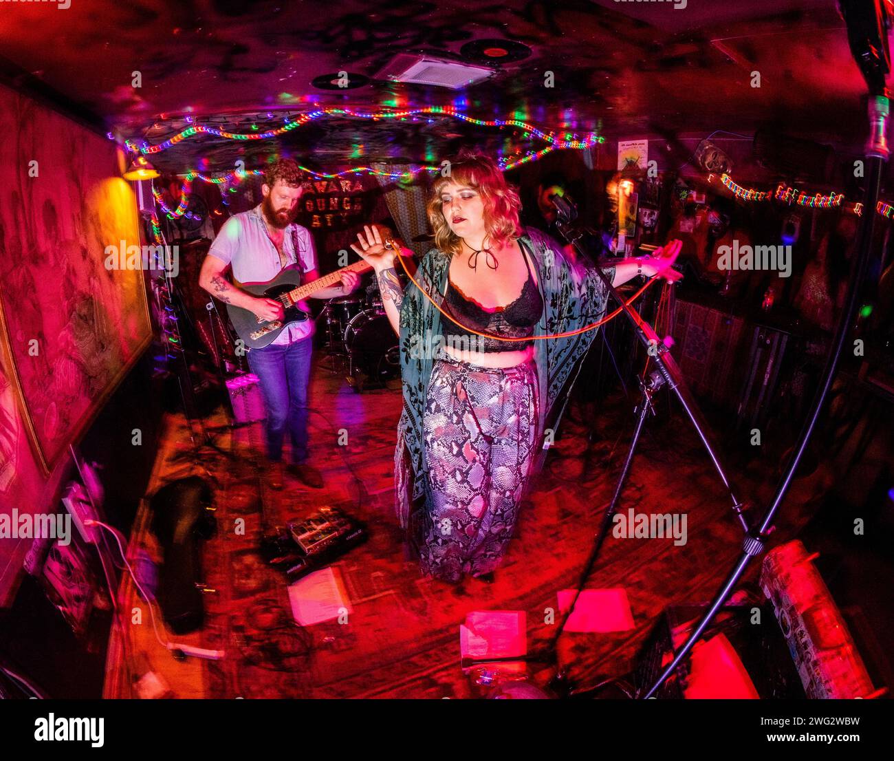 The band DIE SPITZ performs at the FarOut Lounge, Austin, Texas Stock ...