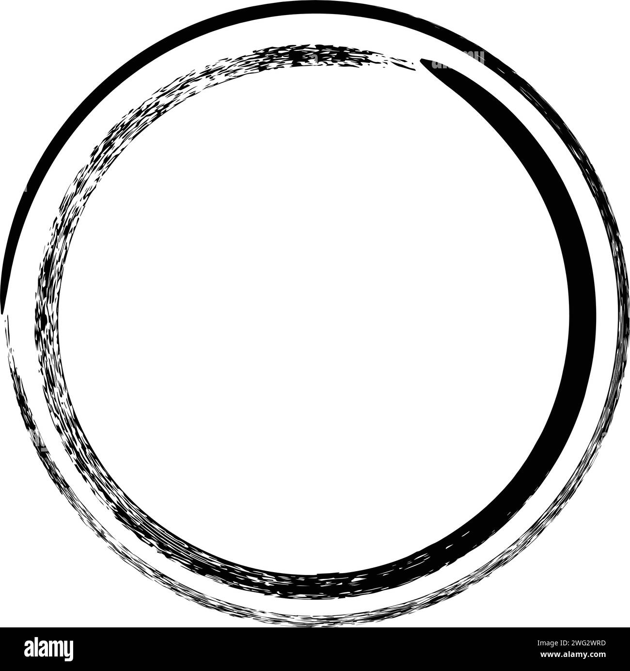 Circle frame icon, grunge element border background shape template for ...