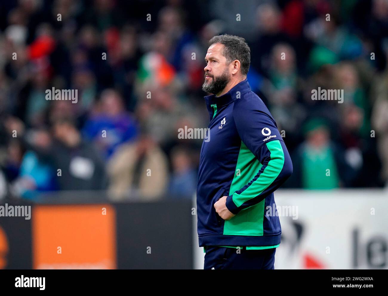 Ireland head coach Andy Farrell ahead of the Guinness Six Nations match at the Orange Velodrome ...