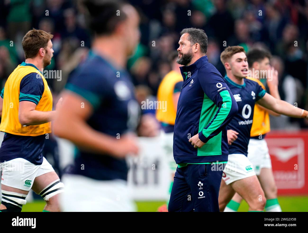 Ireland head coach Andy Farrell ahead of the Guinness Six Nations match at the Orange Velodrome ...