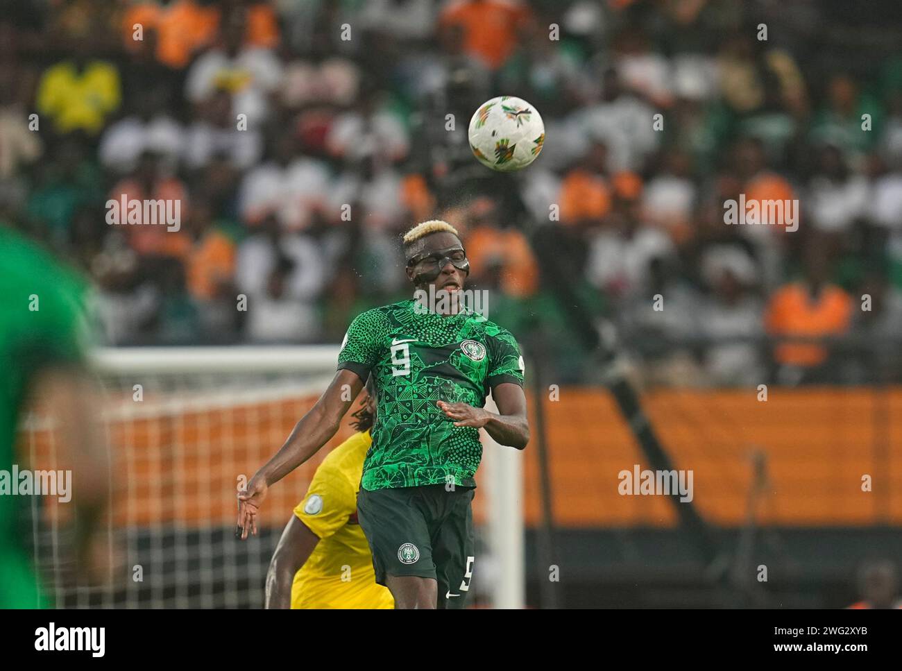 February 02 2024: Victor James Osimhen (Nigeria) heads during a African ...