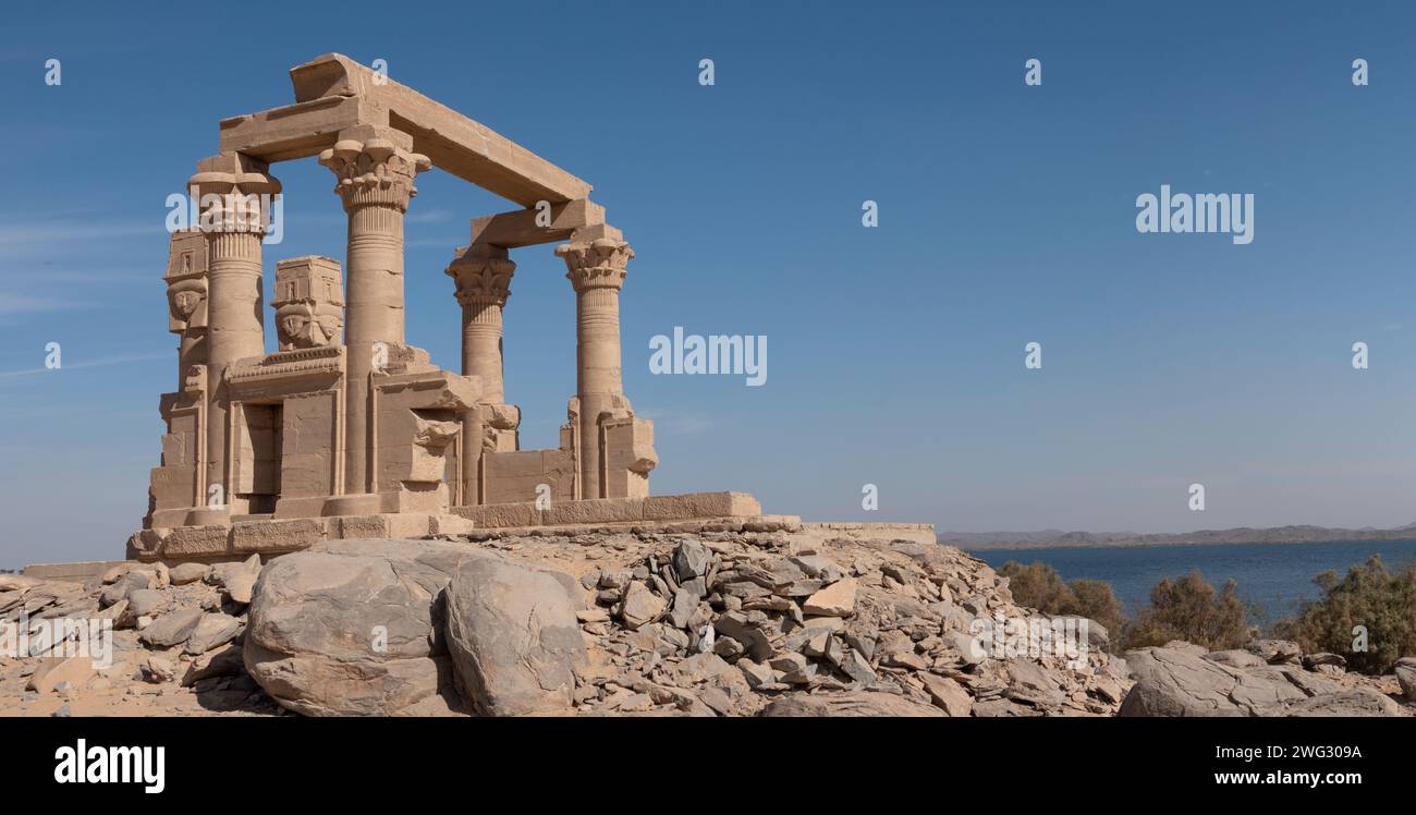 The Kiosk of Qertassi, Island of New Kalabsha, Lake Nasser, Aswan Stock ...