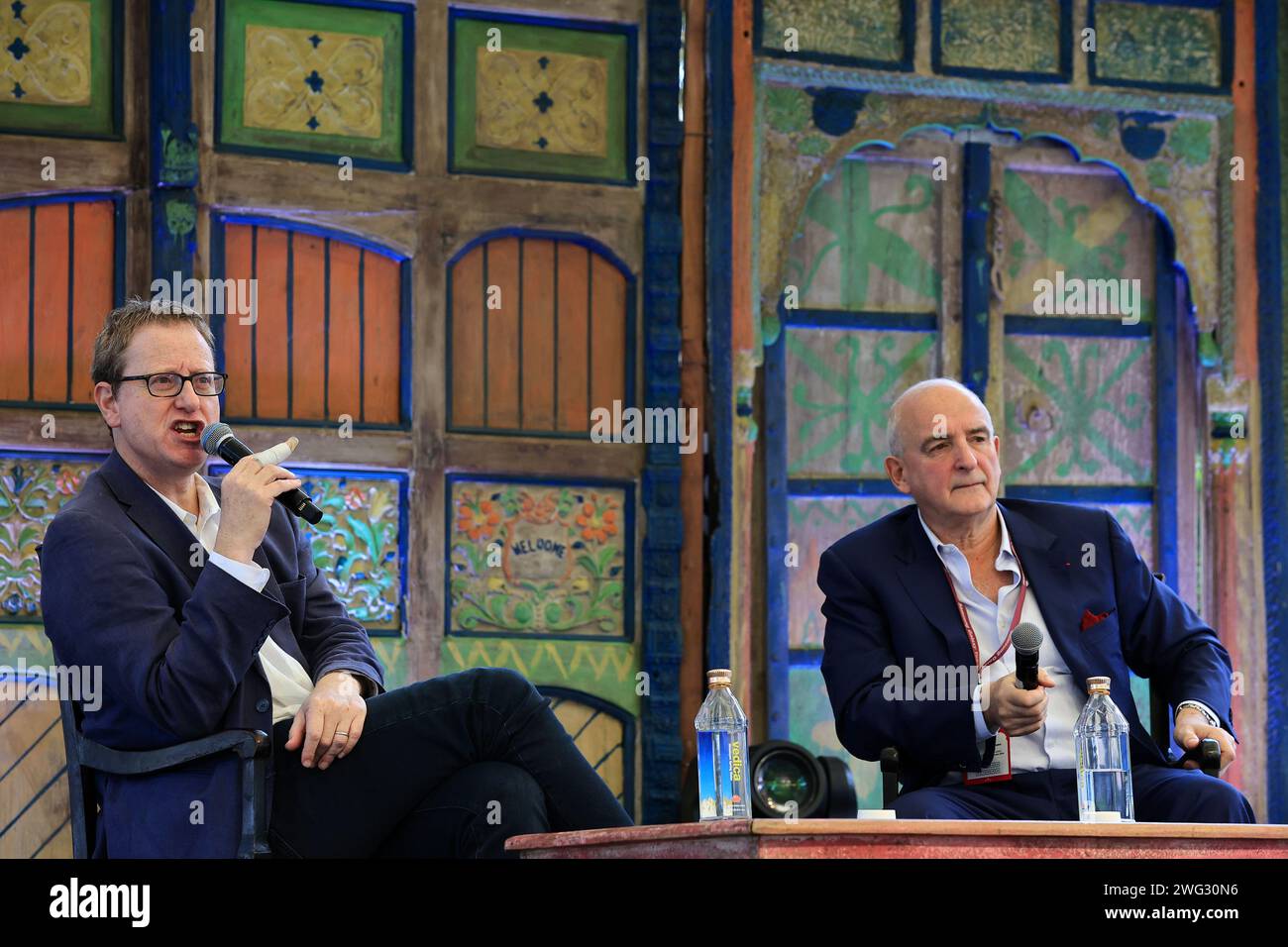 Jaipur, India. 02nd Feb, 2024. Jaipur: Jonathan Freedland in conversation with Roger Cohen at a ...