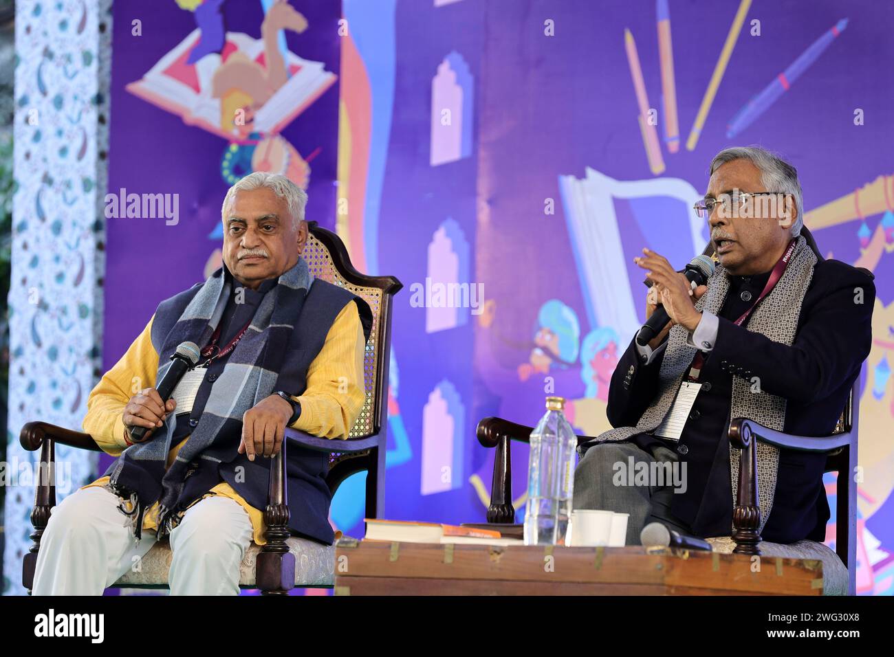 Jaipur, India. 02nd Feb, 2024. Jaipur: Manmohan Vaidya, Pavan K. Varma ...