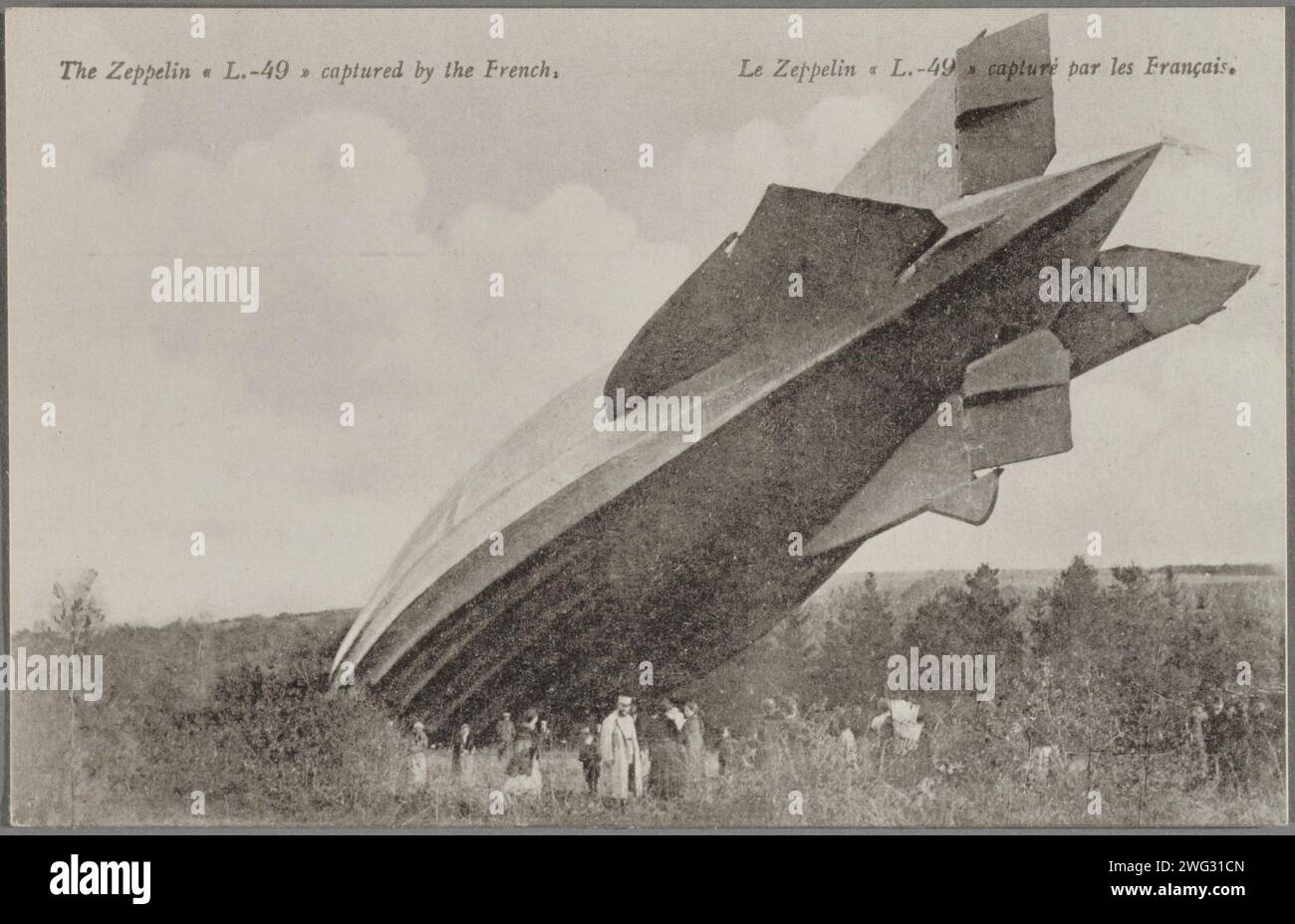 Vintage Postcard The Zeppelin L.49 captured by French soldiers ...