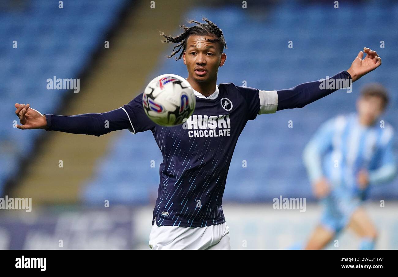 Millwall's Joshua Stephenson during the FA Youth Cup fifth round match ...