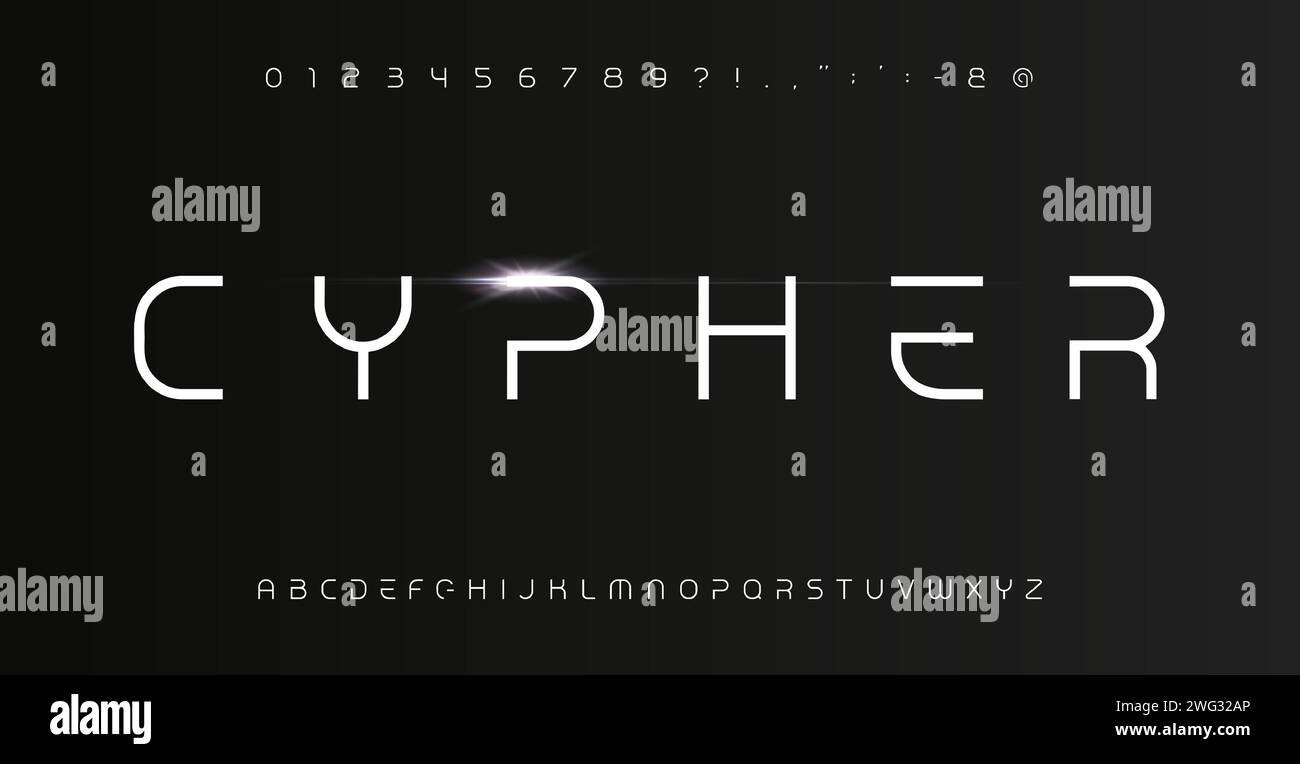 Abstract minimal alphabet, sleek sans letters, futuristic font for ...
