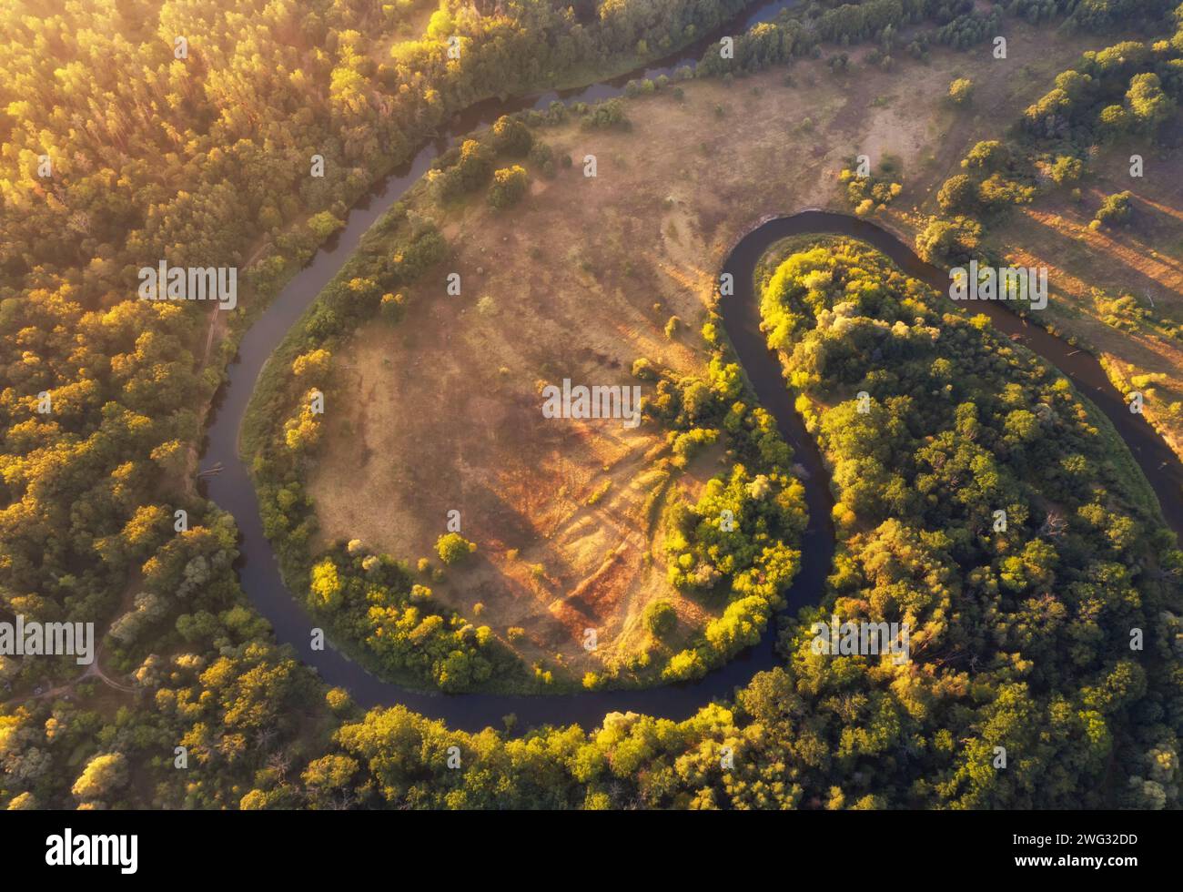 Aerial shot above beautiful river hi-res stock photography and images ...
